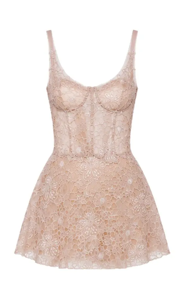 MONTSAND Flower Lace Mini Dress