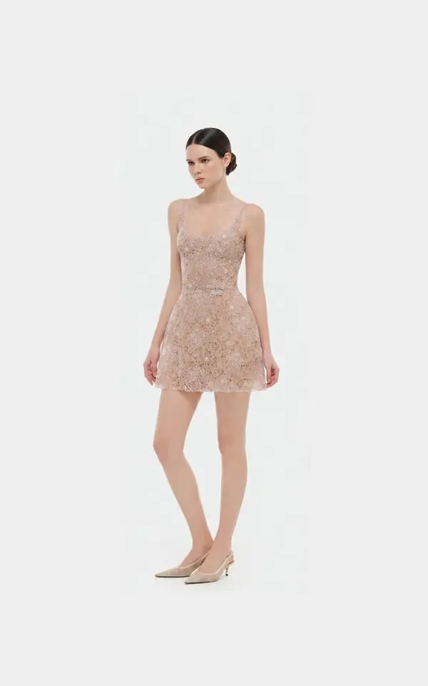 MONTSAND Flower Lace Mini Dress