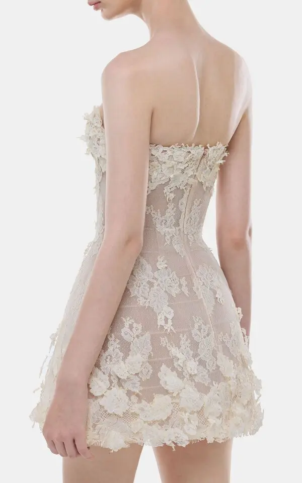 MONTSAND 3d Floral Lace Mini Dress
