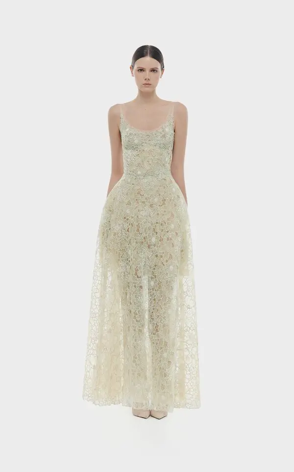 MONTSAND Flower Lace Maxi Dress
