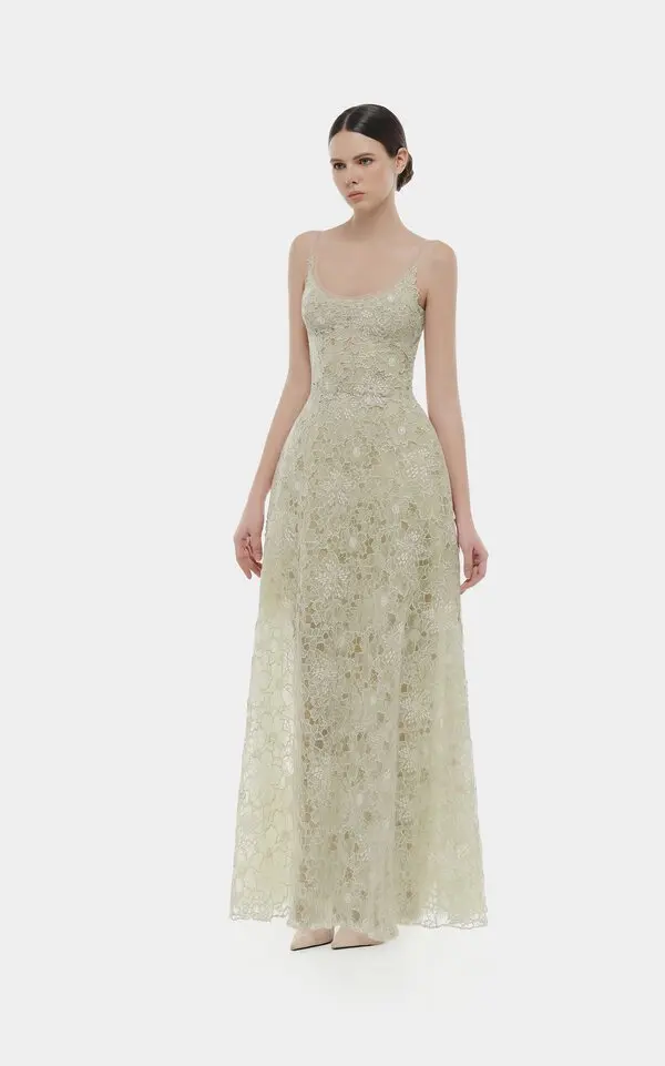 MONTSAND Flower Lace Maxi Dress