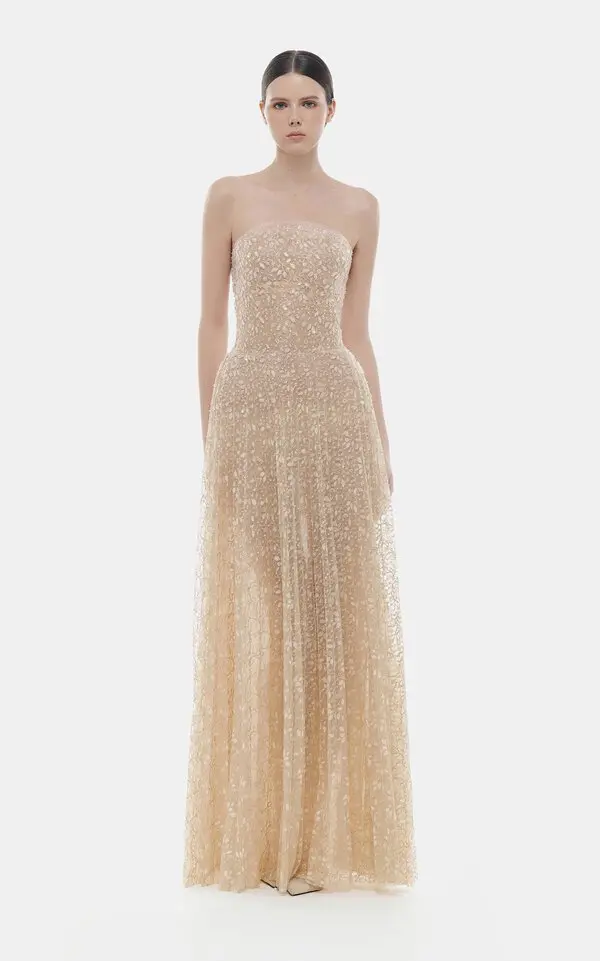 MONTSAND Crystal Beaded Maxi Dress