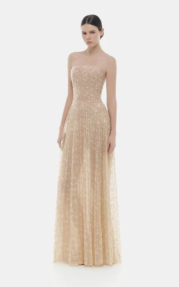 MONTSAND Crystal Beaded Maxi Dress