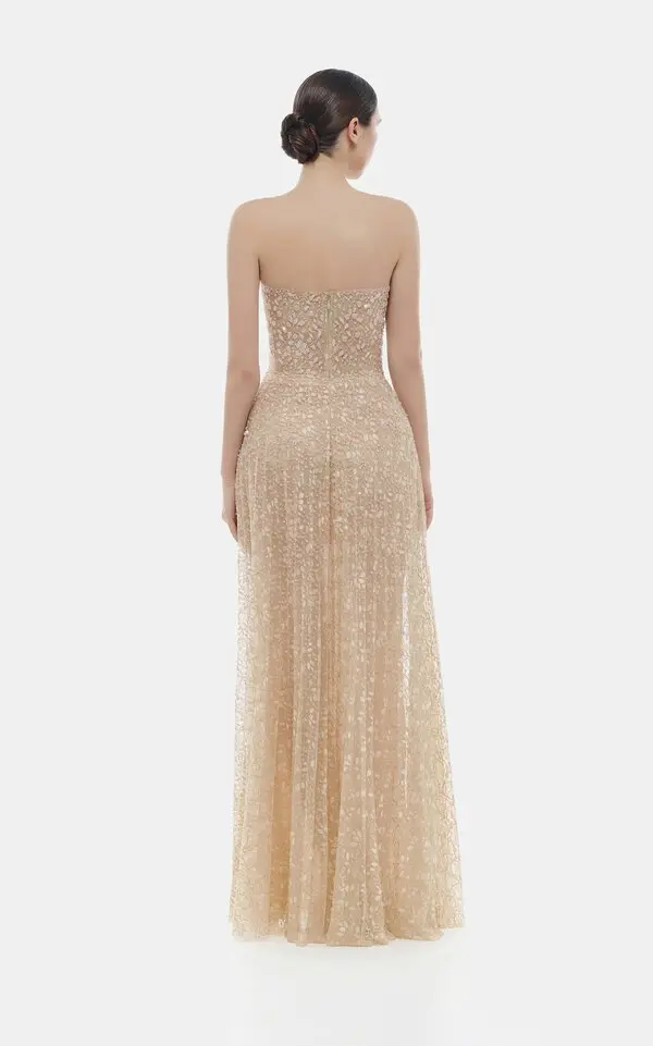 MONTSAND Crystal Beaded Maxi Dress