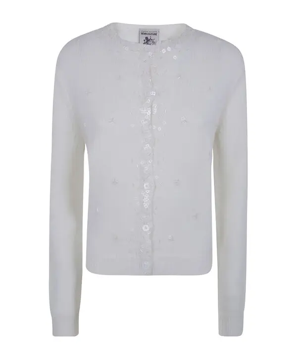 SEMICOUTURE Gipsy Sequin-embellished Bead-detail Cardigan
