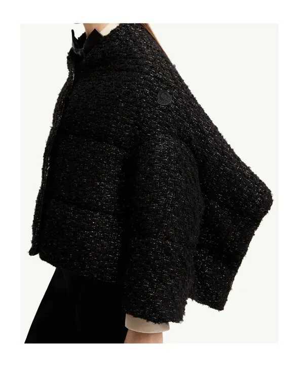 Moncler Wool Blend Tweed Cape