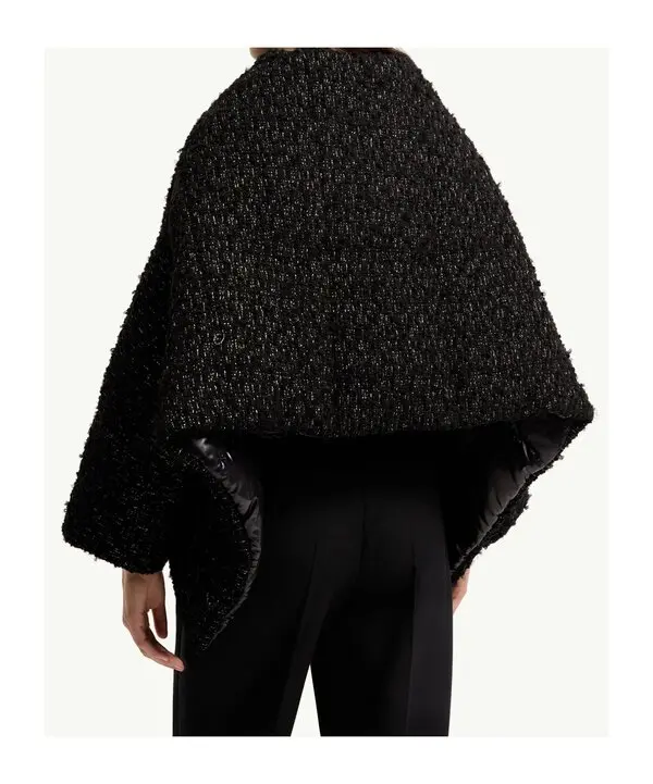Moncler Wool Blend Tweed Cape