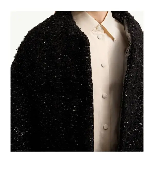Moncler Wool Blend Tweed Cape