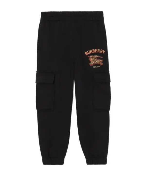 Burberry Knight Check Cotton Jogging Pants - Black