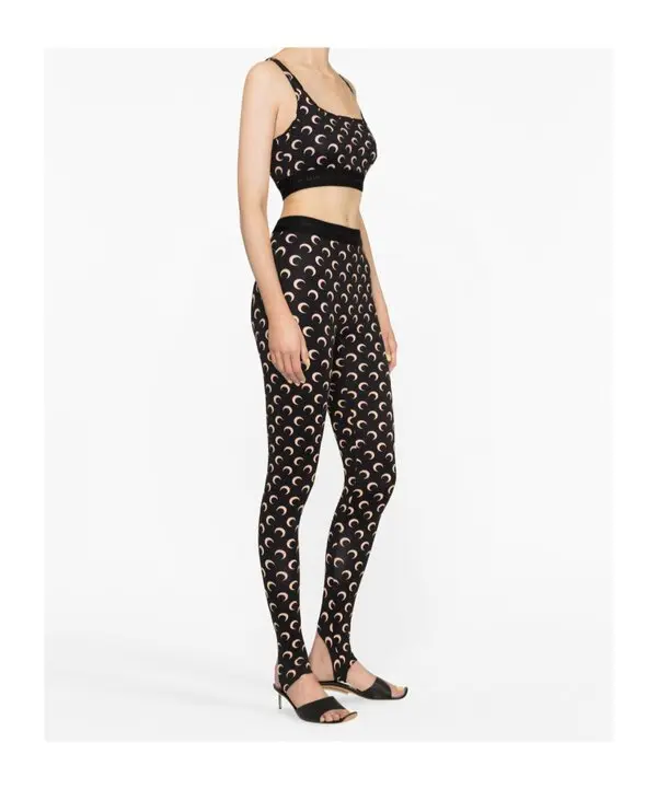 MARINE SERRE Crescent-print Leggings
