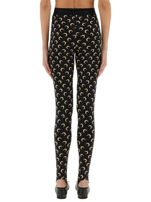 MARINE SERRE Crescent-print Leggings
