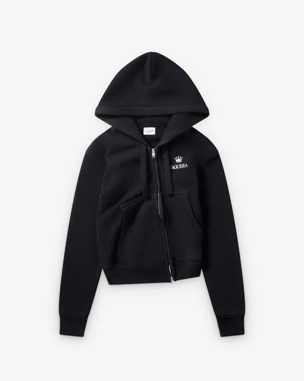 Vaquera Asymmetric Zip-up Hoodie - Black