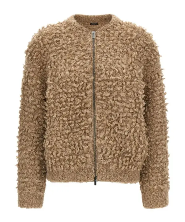Peserico Bouclé Zip Knitted Jacket