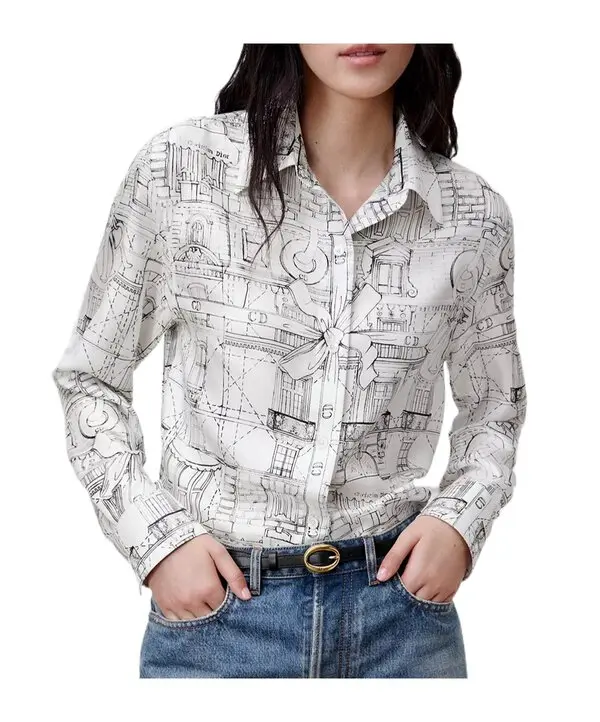 Dior Noël À Montaigne Silk Twill Blouse