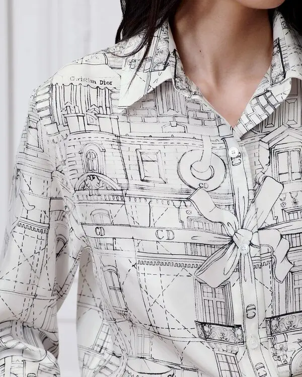Dior Noël À Montaigne Silk Twill Blouse