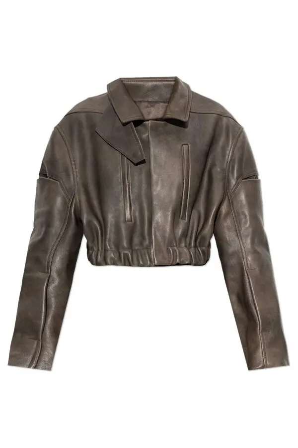 Rick Owens Cropped Leather Jacket