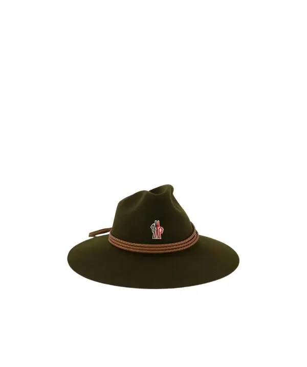 Moncler Logo-appliqué Wide-brim Hat - Green