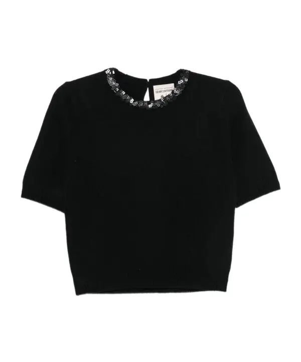 SEMICOUTURE Embroidered And Sequined T-shirt