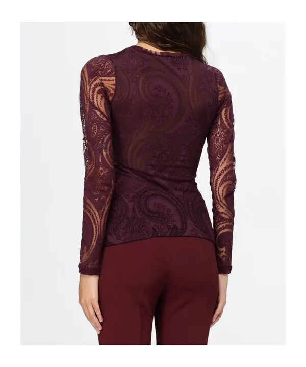 Etro Sweater In Cotton-blend Burnout Jersey With Paisley Motif