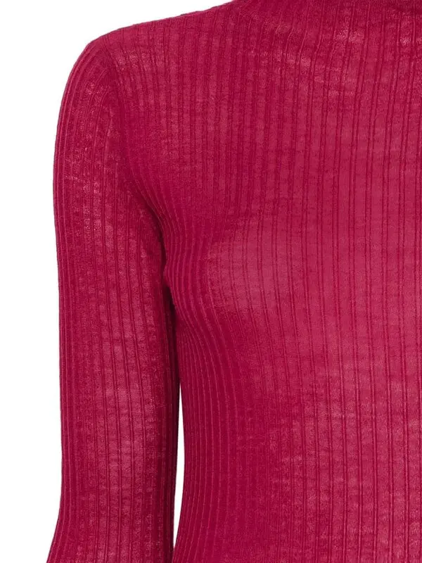 Patrizia Pepe Ribbed-knit Turtleneck Sweater - Pink