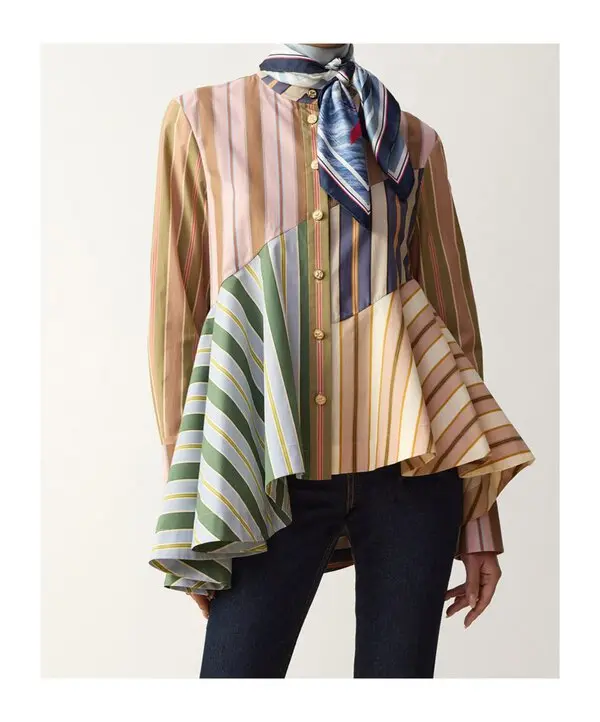 Zimmermann Clash Poplin Peplum Shirt