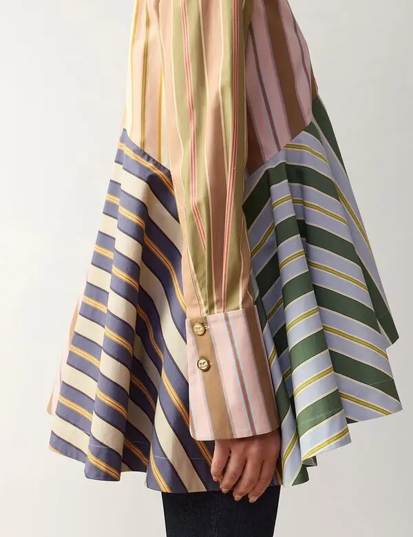 Zimmermann Clash Poplin Peplum Shirt