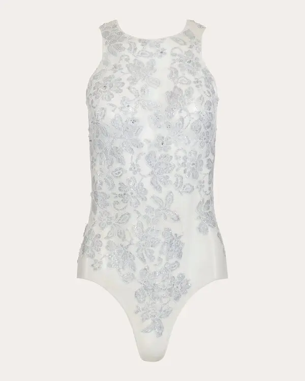 FRANCESCA MIRANDA Calma Embellished Lace Bodysuit