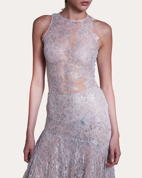 FRANCESCA MIRANDA Calma Embellished Lace Bodysuit
