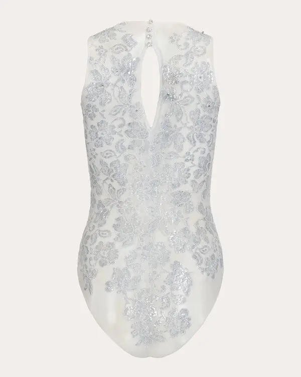 FRANCESCA MIRANDA Calma Embellished Lace Bodysuit