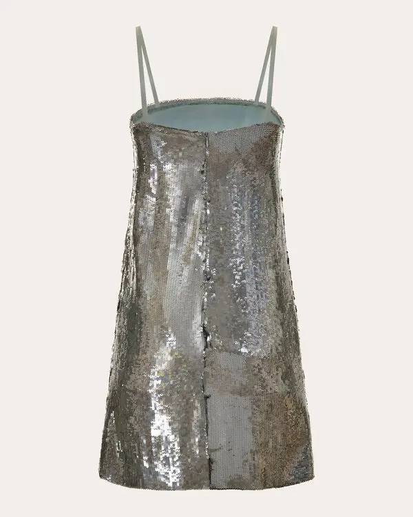 FRANCESCA MIRANDA Moonrise Beaded Floral Sequin Mini Dress