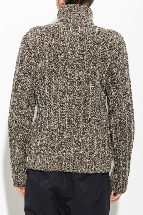 Moncler Wool Cardigan With Logo Patch