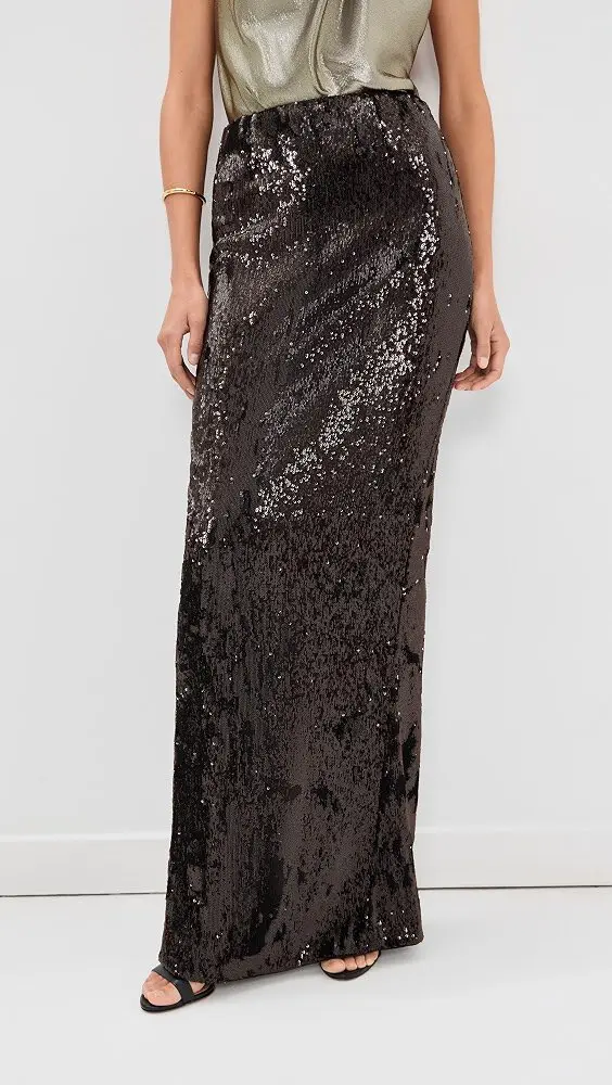 Balmain Sequined Long Skirt