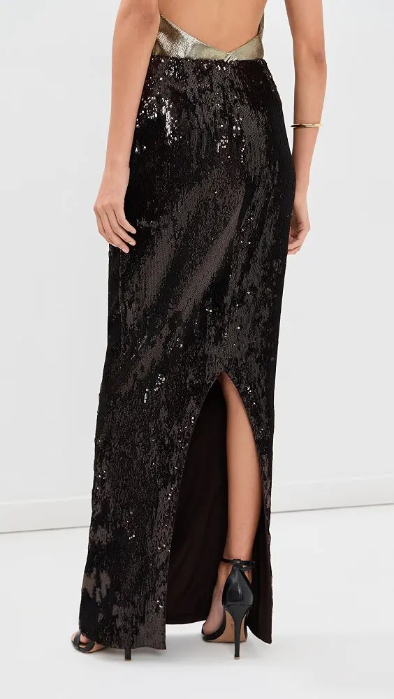 Balmain Sequined Long Skirt