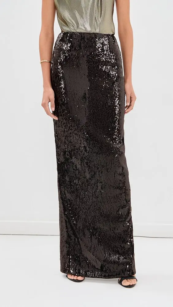 Balmain Sequined Long Skirt