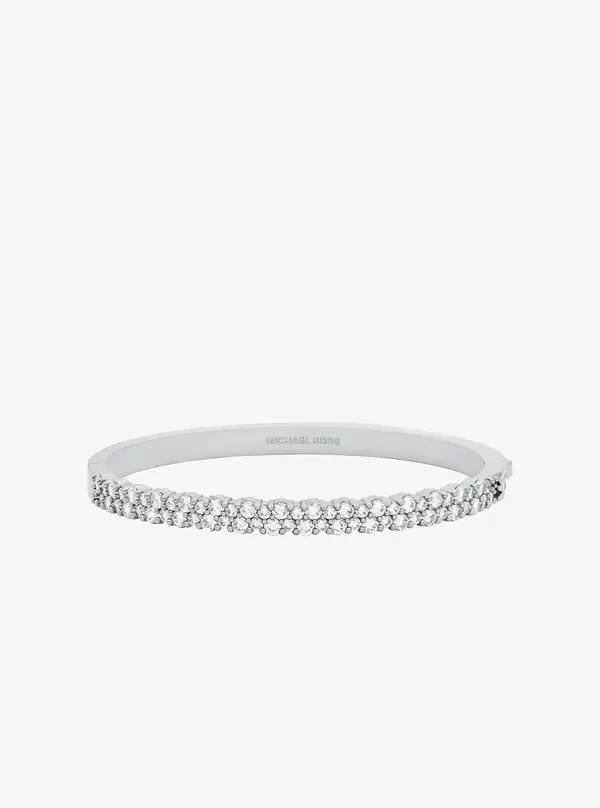 Michael Kors Double Pavé Bracelet And Huggie Earrings Set In By - Silver