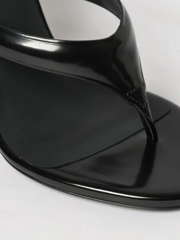 Alaïa Calfskin Leather Thong Mule Sandals With High Stiletto Heel