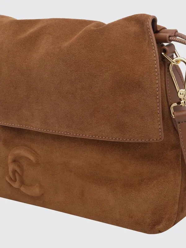 COCCINELLE Lidia Suede Calfskin Shoulder Bag With Drawstring