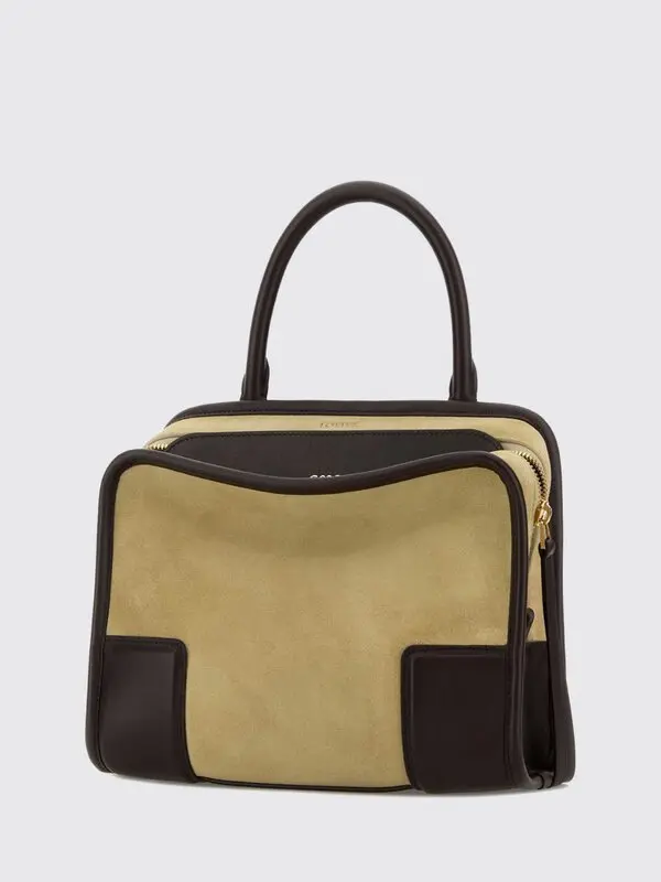 Loewe Amazona 180 Small Suede Handbag With Monogram Logo