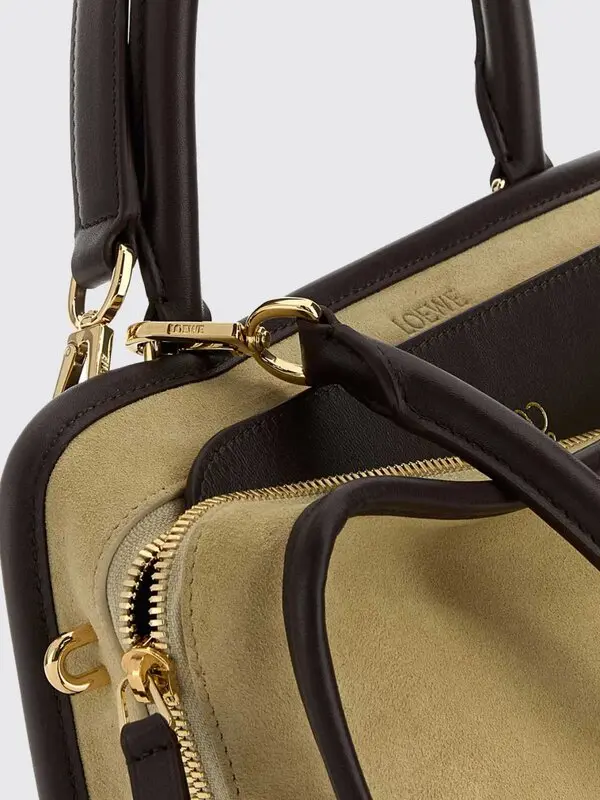 Loewe Amazona 180 Small Suede Handbag With Monogram Logo