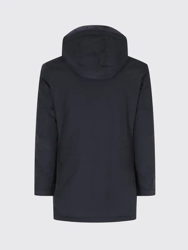 Woolrich Short Hooded Utility Parka In Cotton-nylon With Concealed Closure