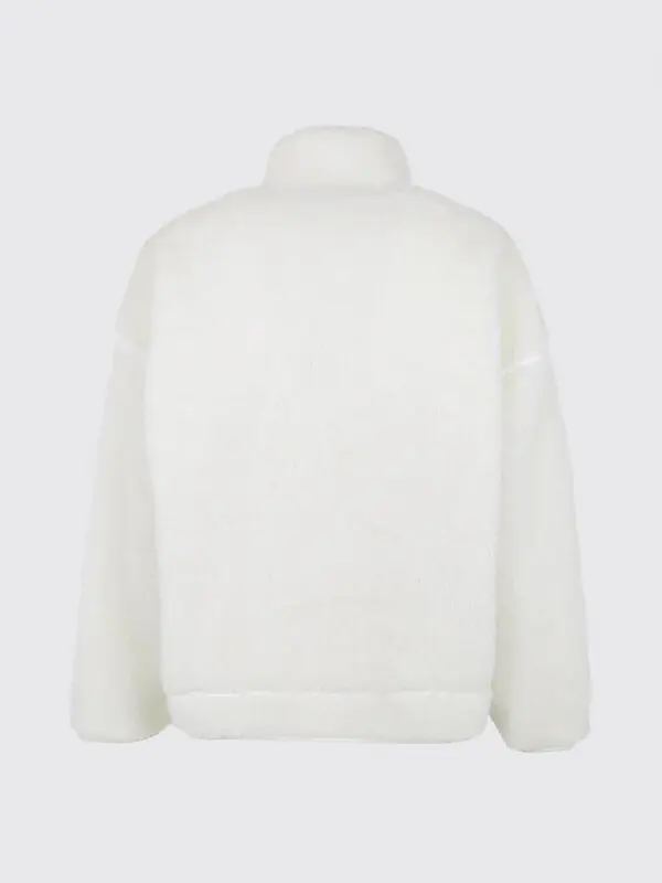 Mihara Yasuhiro Fleece Jacket With High Neck And Embroidered Logo - White