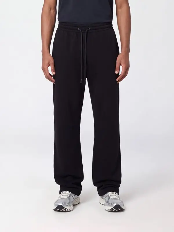 Off-White Diagonal Stripes Cotton Jogging Bottoms - Black
