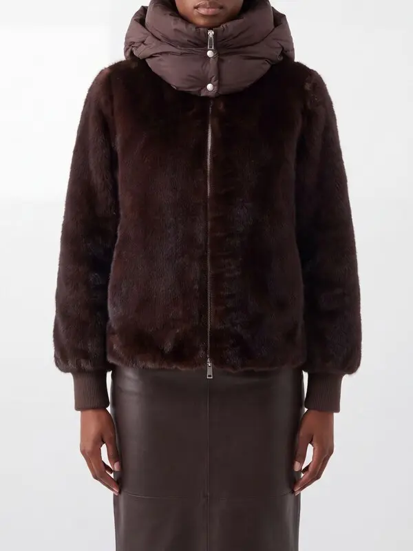 Add Faux Fur Jacket With Goose Down Ped Hood