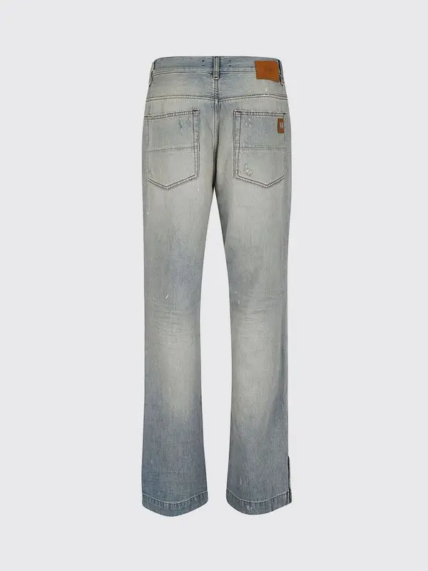 Amiri Mid-rise Straight Fit Distressed Cotton Denim Jeans