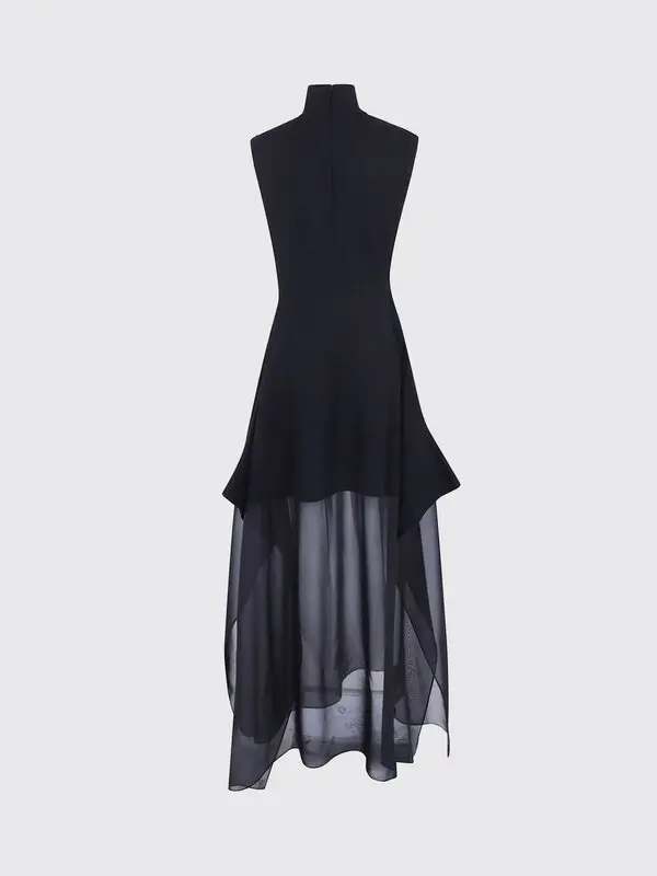 Sportmax Sleeveless High-neck Long Evening Gown In Silk And Viscose