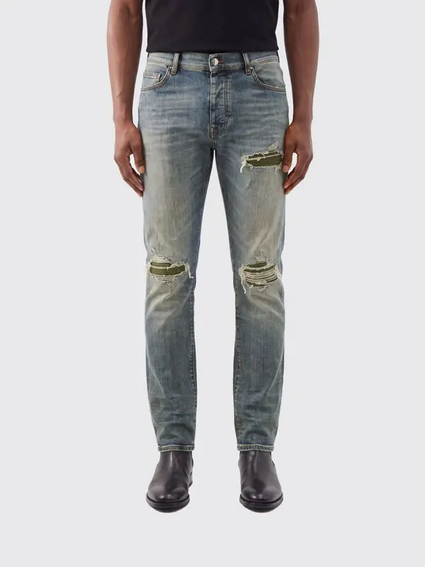 Amiri Mid-rise Straight Fit Distressed Stretch-denim Jeans