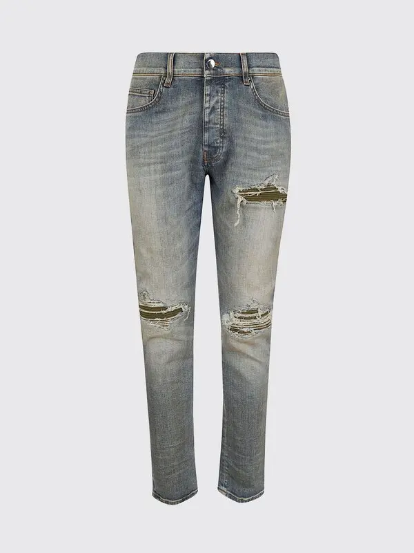 Amiri Mid-rise Straight Fit Distressed Stretch-denim Jeans