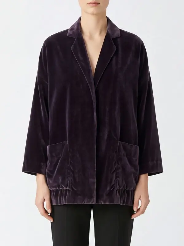 DANIELA GREGIS Single-breasted Cotton Velvet Blazer With Patch Pockets