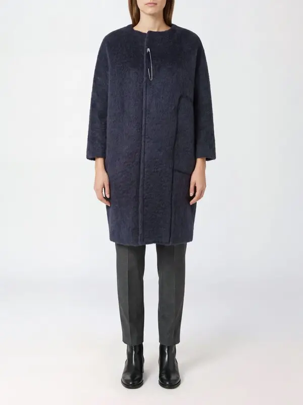 DANIELA GREGIS Single-breasted Knee-length Mohair And Silk Coat