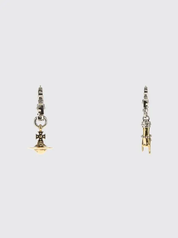 VIVIENNE WESTWOOD Orb Logo Brass Pendant Earrings - Platinum